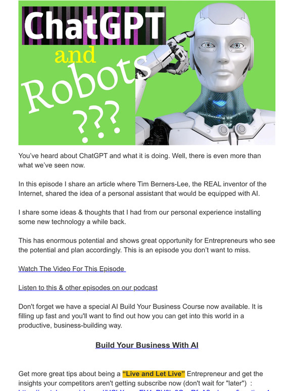 Terry Brock: 🫣 ChatGPT and Robots - Where are we going from here? | Milled