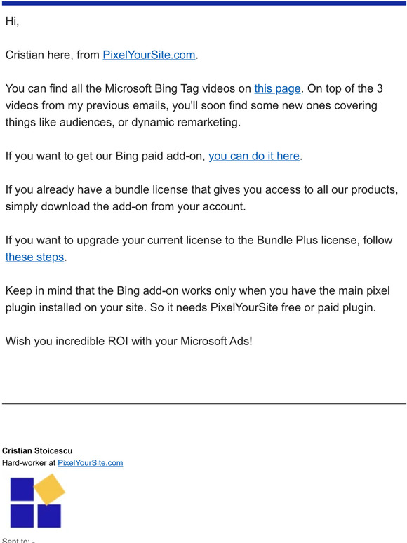 PixelYourSite: How to get the Bing add-on | Milled