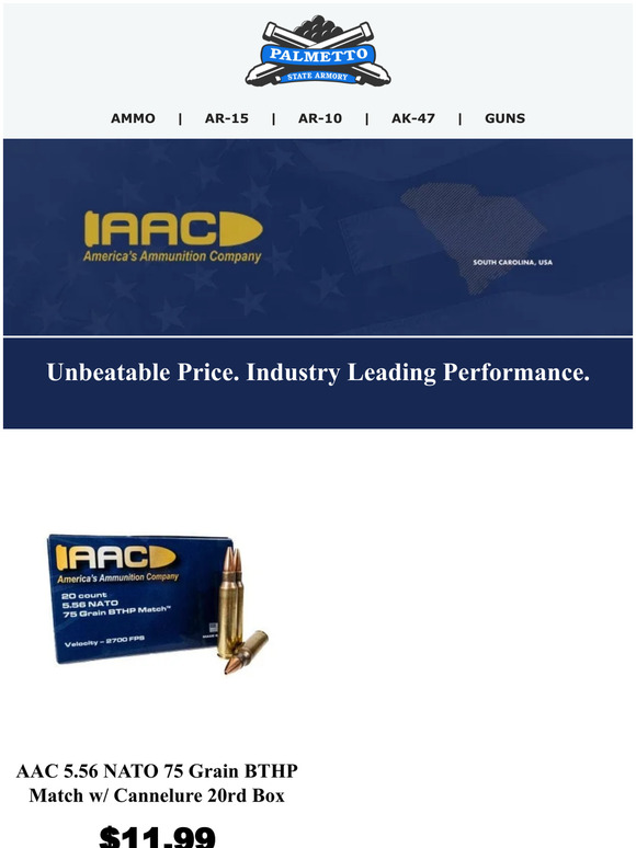 Palmetto State Armory: Time To Load Up On AAC Ammo! | AAC 300 Blackout ...