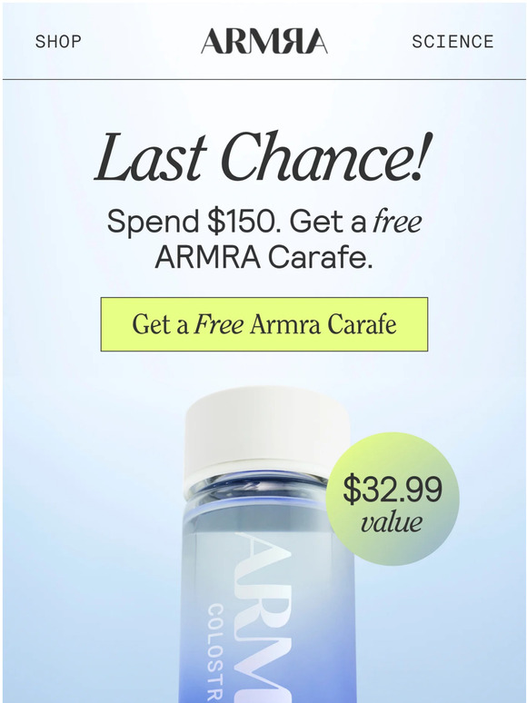 ARMRA: Last Chance for a FREE ARMRA Carafe | Milled