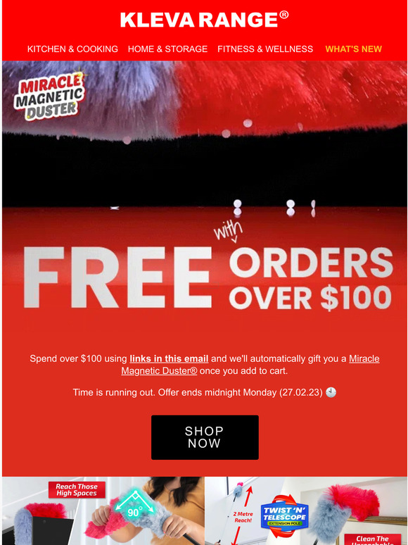 Kleva Range: Our Gift to You – Free Miracle Duster Orders Over $100 ...