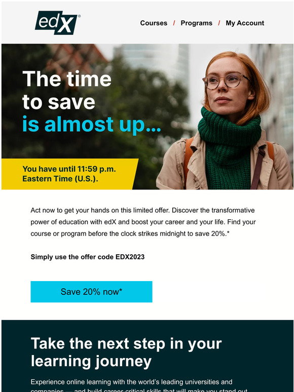 edX: —, you can still save 20% | Milled