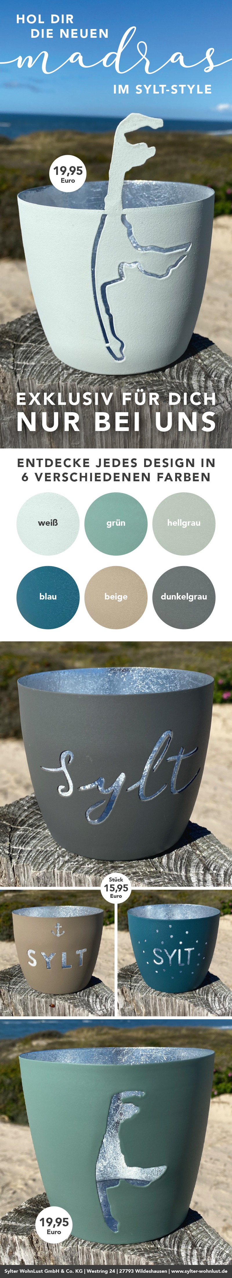 Sylter WohnLust: 🔥 Hol Dir die neuen Windlichter im SYLT-Style | Milled