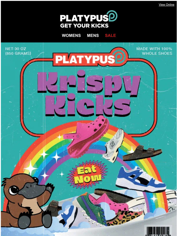 Platypus Shoes: Krispy Kicks? Yeah, we're cereal 😋 | Milled