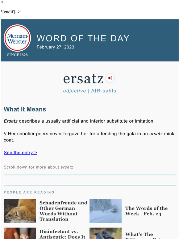 Merriam-Webster: Ersatz - plus, Schadenfreude and Other German Words ...