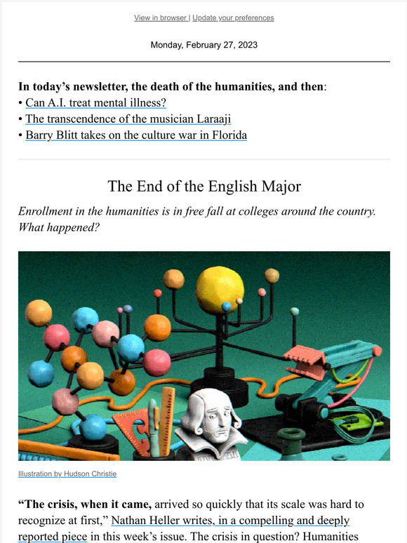 The New Yorker: The End of the English Major | Milled