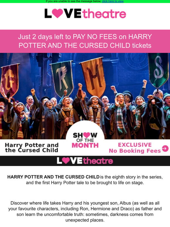 LOVEtheatre: Last chance to Pay No Fees on Harry Potter and the Cursed ...