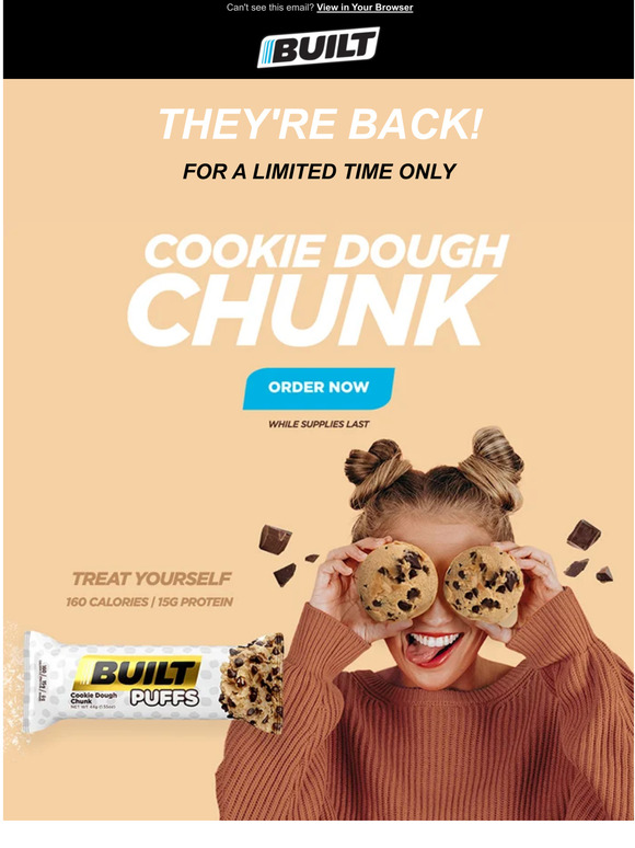 Built Bar: BUILT Cookie Dough Chunk Puffs are BACK! 💥 | Milled