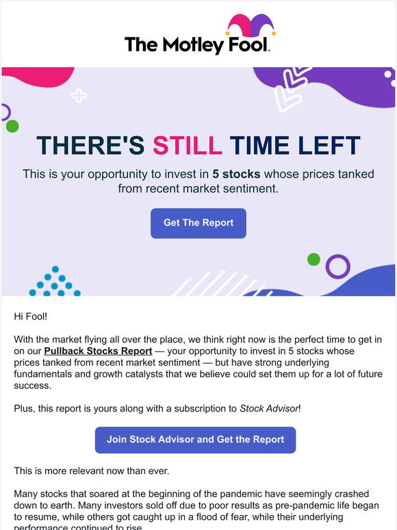 The Motley Fool: 5 Amazing Stocks Are Now On Sale | Milled