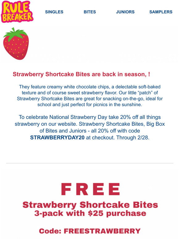 Rule Breaker Snacks: Strawberry Shortcake Bites are BACK! | Milled