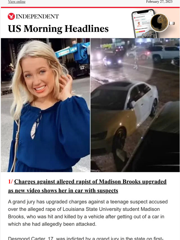 The Independent: Alleged rapist of Madison Brooks indicted by Louisiana ...