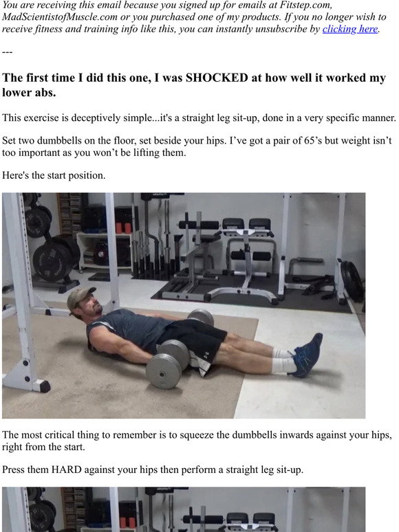 FitStep: Dumbbell Squeeze Sit-Ups...AMAZING lower ab exercise... | Milled