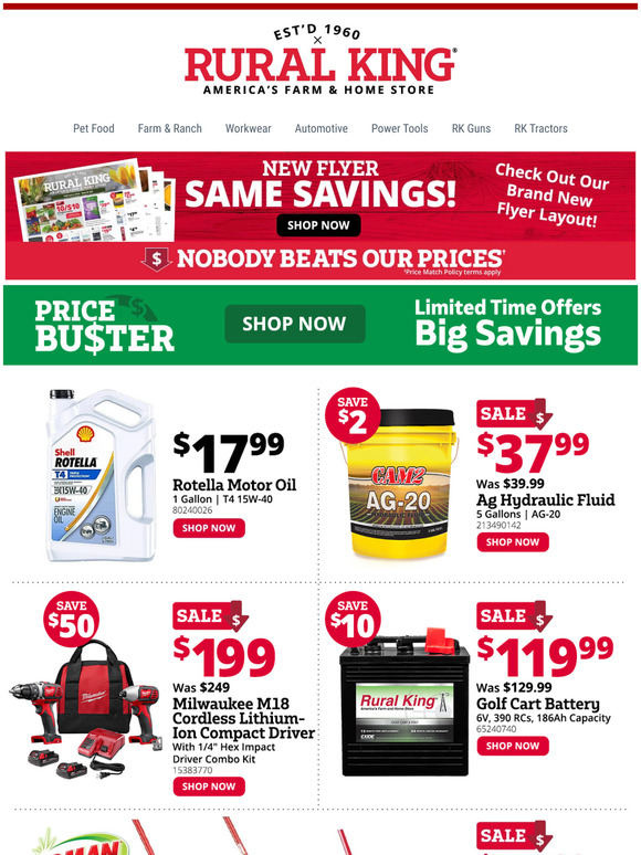 Rural King: Project Season Is Upon Us! Milwaukee M18 Compact Driver w/1 ...