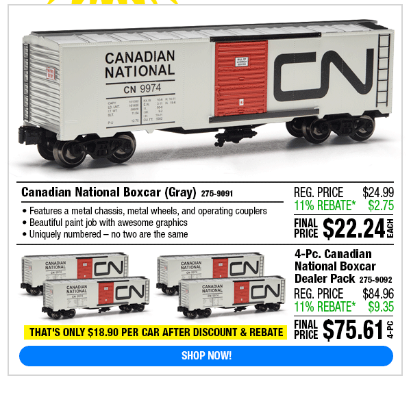 Menards: New! Canadian National Tank Car & Boxcar! | Milled