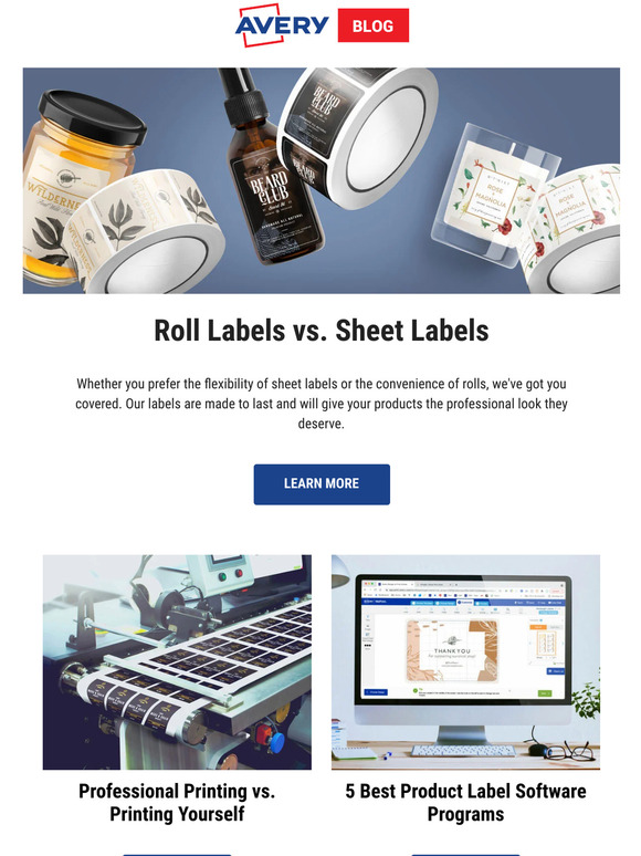 Avery: Labeling Made Easy: Roll vs. Sheet and More | Milled