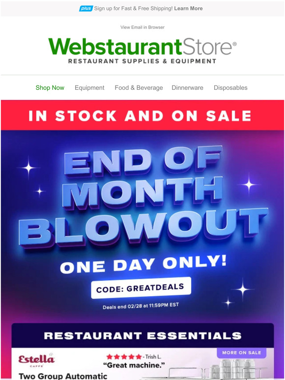 Webstaurant Store: Major Deals, One Day Only! | Milled