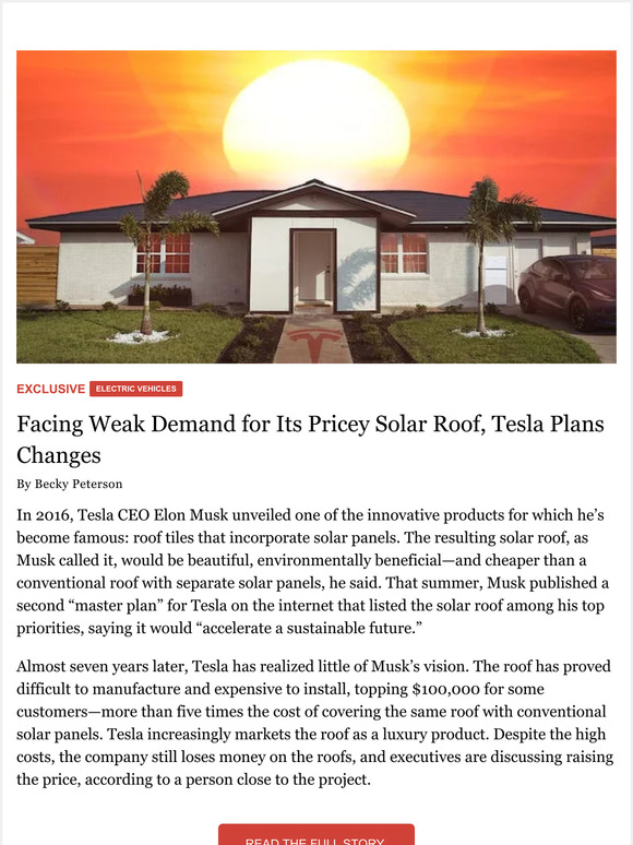 The Information: Facing Weak Demand for Its Pricey Solar Roof, Tesla ...