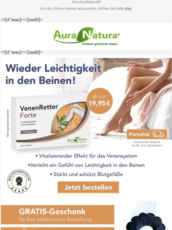 Auranatura: Federleichte Beine mit VenenRetter Forte! | Milled