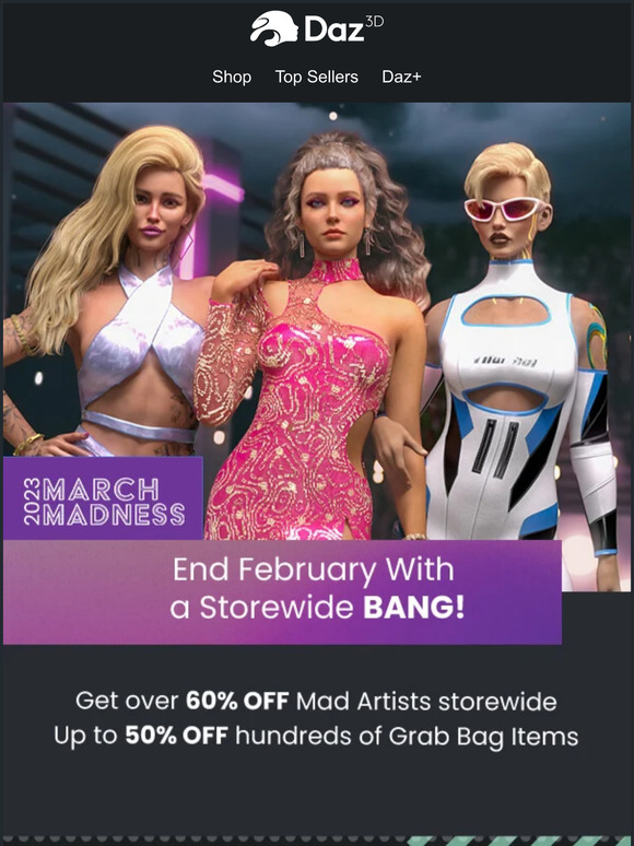 DAZ 3D: End February With a Storewide BANG | Milled