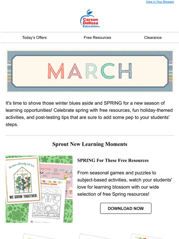 Carson-Dellosa Education: March Into Spring Learning With All-New ...