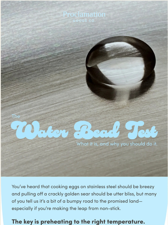Proclamation Goods: What is the water bead test, & why does it work ...