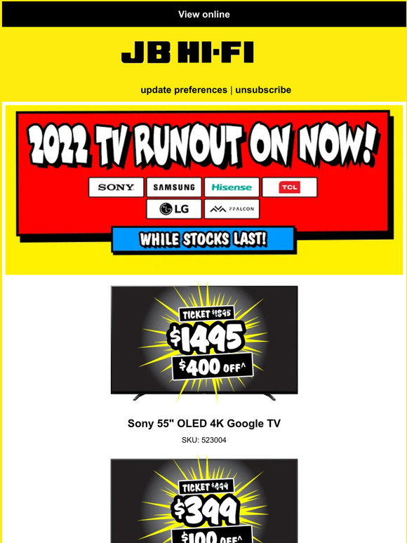 JB Hi-Fi: 2022 TV Run Out - Starts Now! | Milled
