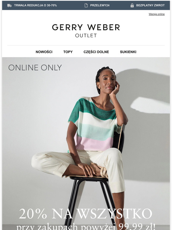 Gerry Weber: 20% zniżki na cały asortyment przy zakupach powyżej 499,00 ...