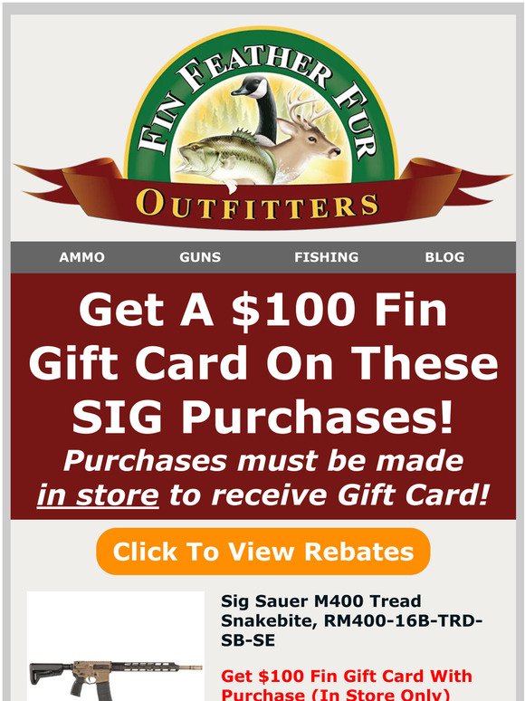 Fin Feather Fur Outfitters: Three Ways to Get A $100 Fin Gift Card (In ...