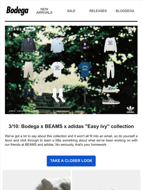 Bodega: A Closer Look: Bodega x BEAMS x adidas "Easy Ivy" collection ...