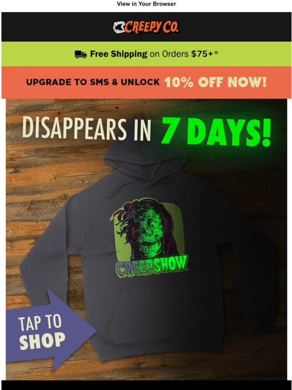 Creepy Co: VIP EARLY ACCESS 💀 This Creepshow Hoodie GLOWS too! | Milled