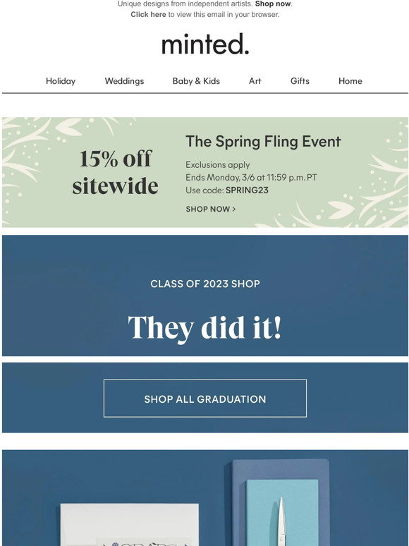 Minted: Our Class of 2023 Shop is here! | Milled