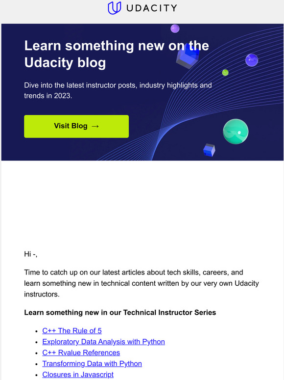 Udacity: New instructor posts on C++, javascript, cyber, python and more... | Milled