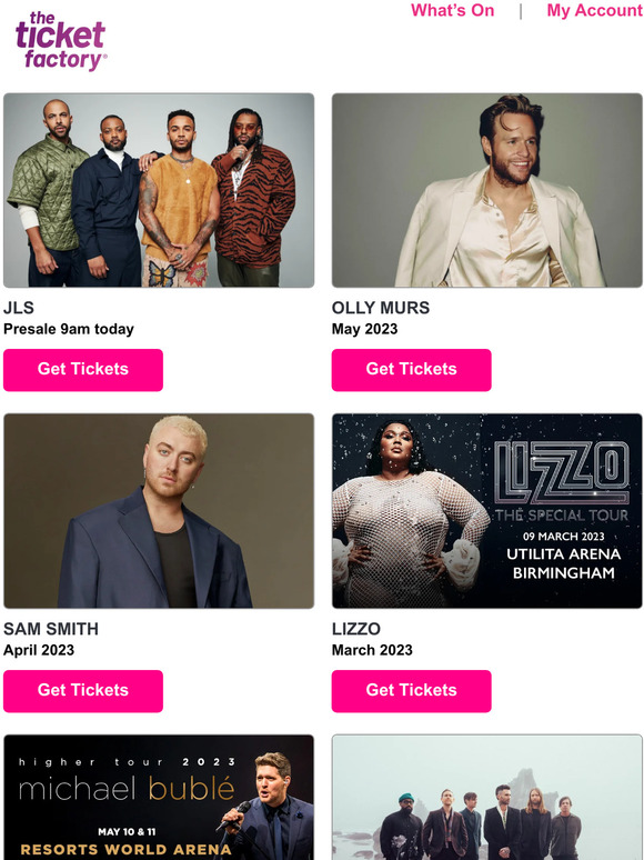 The Ticket Factory: JLS, Olly Murs, Sam Smith, Lizzo & much more | Milled