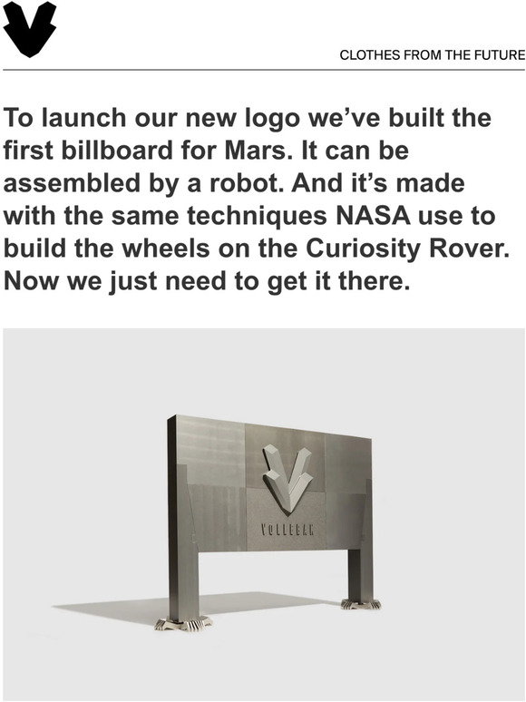 Vollebak: Meet the first billboard for Mars | Milled