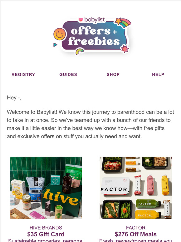 Babylist: Your Freebies are Here, —! | Milled