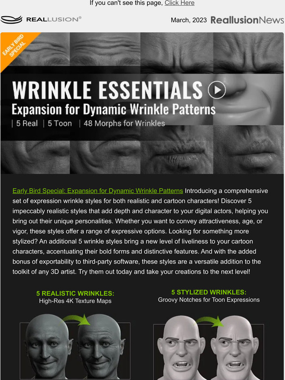 Reallusion: Expansion for Dynamic Wrinkle Patterns! Create Smiles with ...
