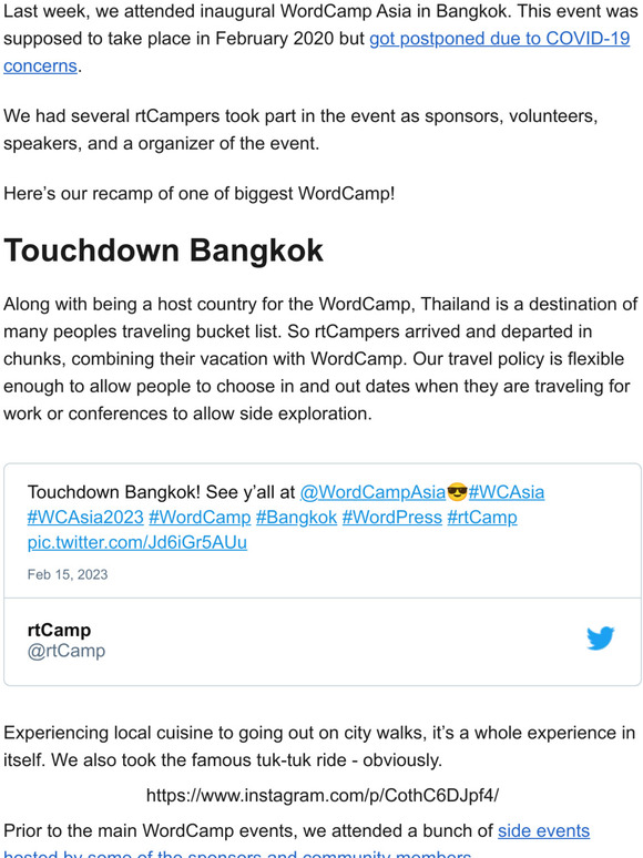 rtCamp: [rtCamp] WordCamp Asia 2023 Recap | Milled