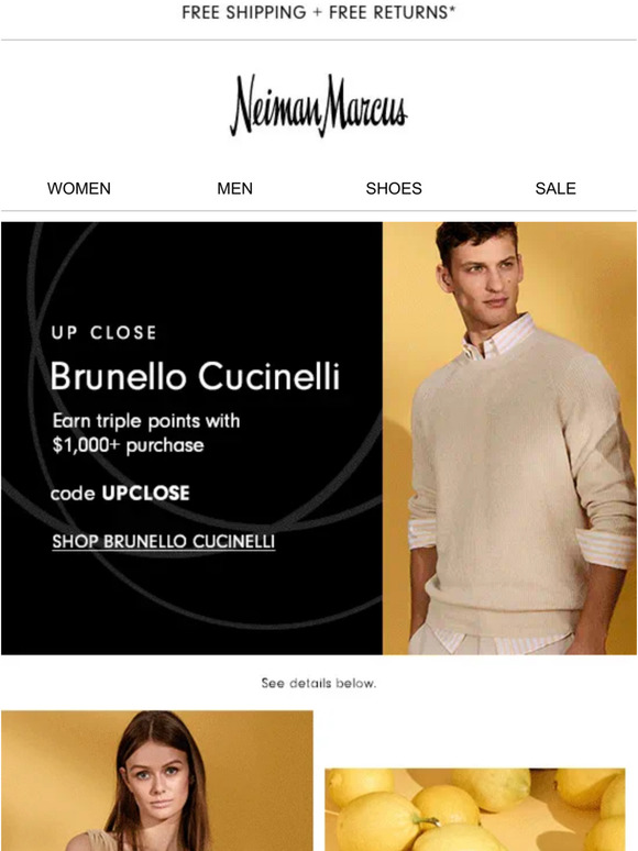 Neiman Marcus: InCircle members: Triple points on Brunello Cucinelli ...