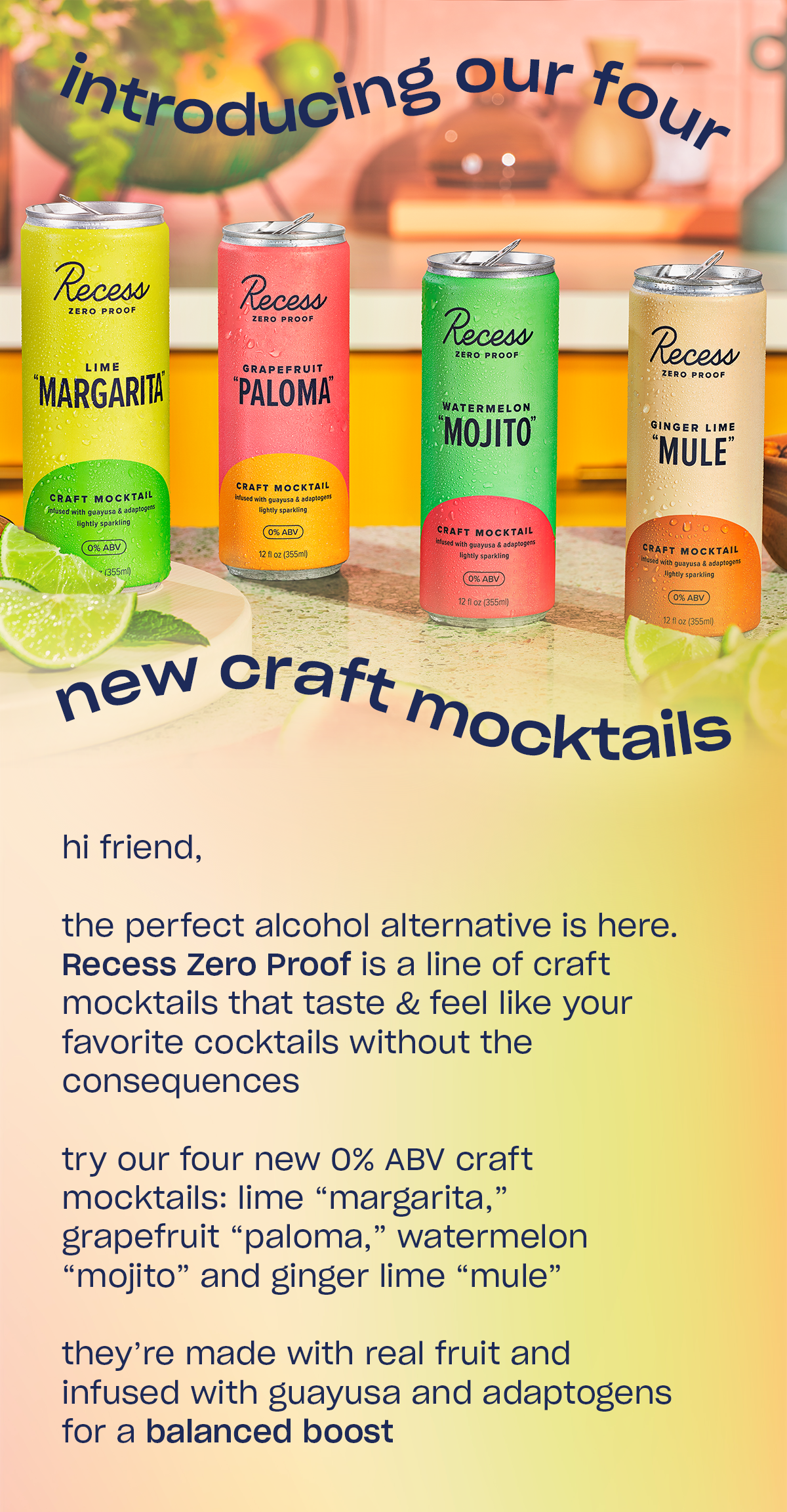 Recess: introducing Recess Zero Proof Craft Mocktails | Milled