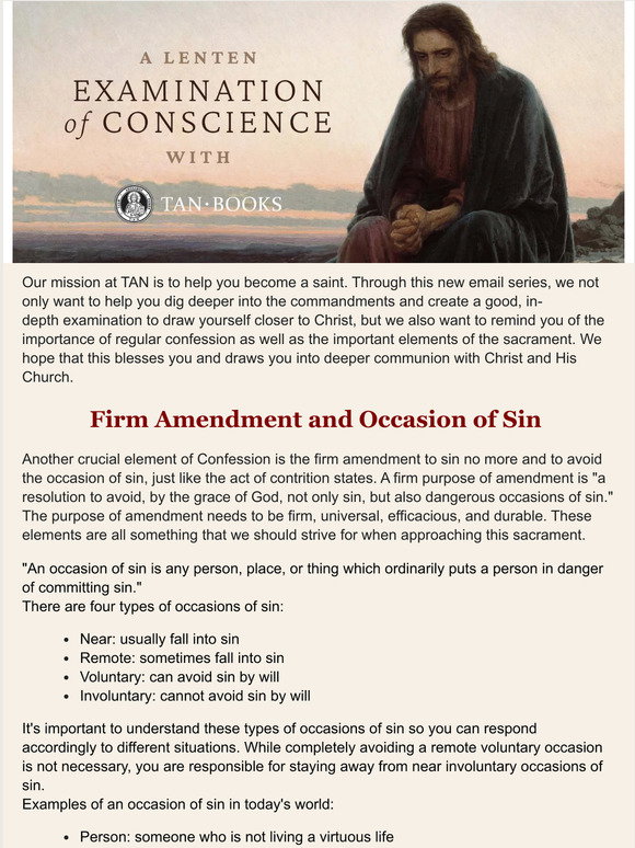 TAN Books: Your Lenten Examination of Conscience | Milled