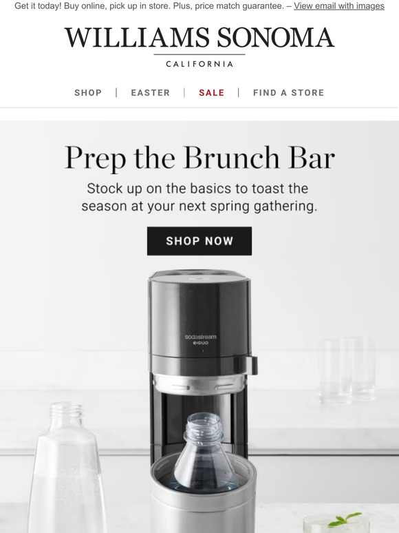Williams Sonoma: A toast to spring celebrations | Milled