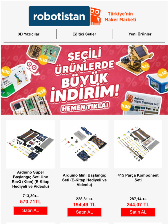 Robotistan: Bu Haftasonu Robotistan'da İndirim Yağmuru Var! 🌧 | Milled