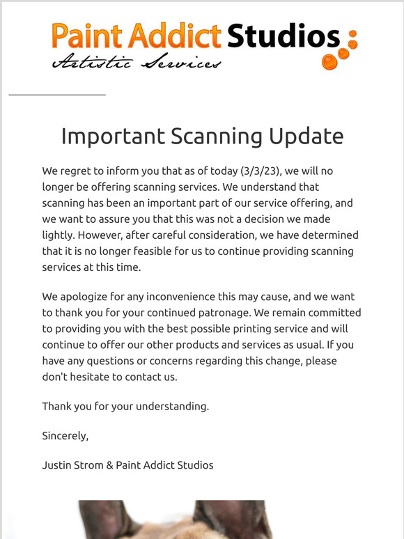 Paint Addict Studios: Important Update On Scanning | Milled