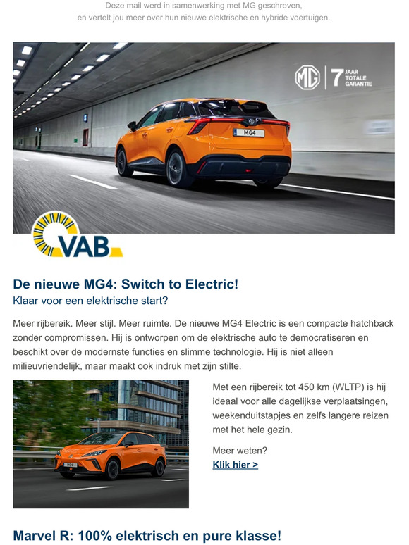 VAB: De nieuwe MG4: Switch to Electric! | Milled