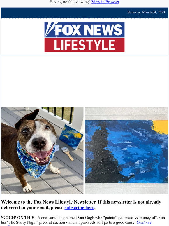 Fox News: Van Gogh, the one-eared dog who 'paints,' gets huge cash ...