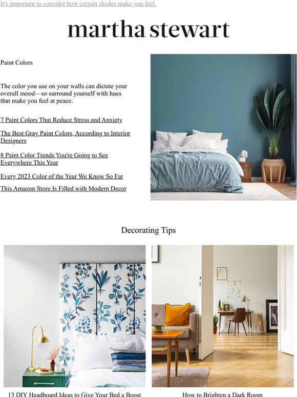 Martha Stewart: 7 Paint Colors That Reduce Stress and Anxiety | Milled
