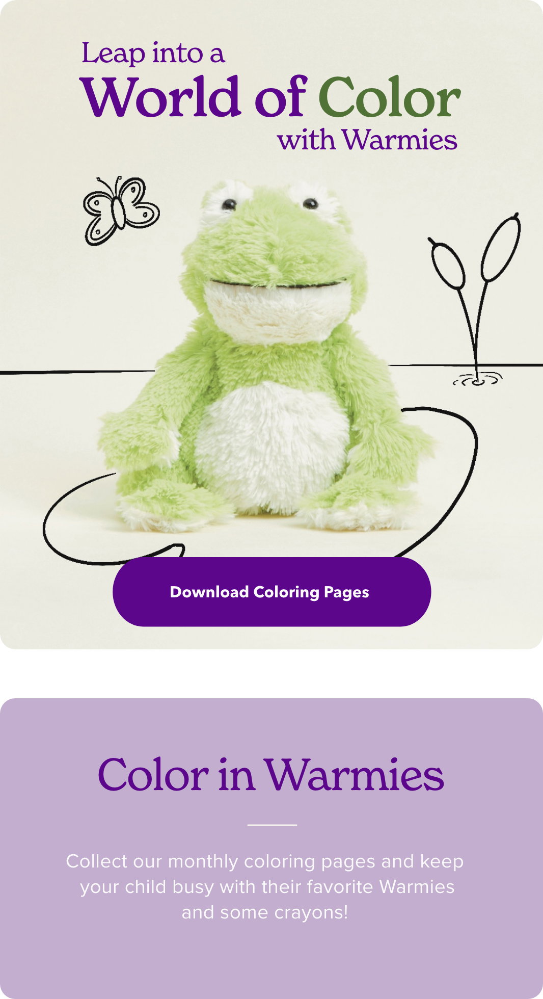 Warmies: Enjoy our FREE coloring pages | Milled