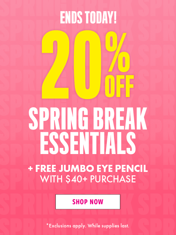 NYX Cosmetics: ENDS TODAY! 20% off Spring Break essentials + FREE jumbo ...