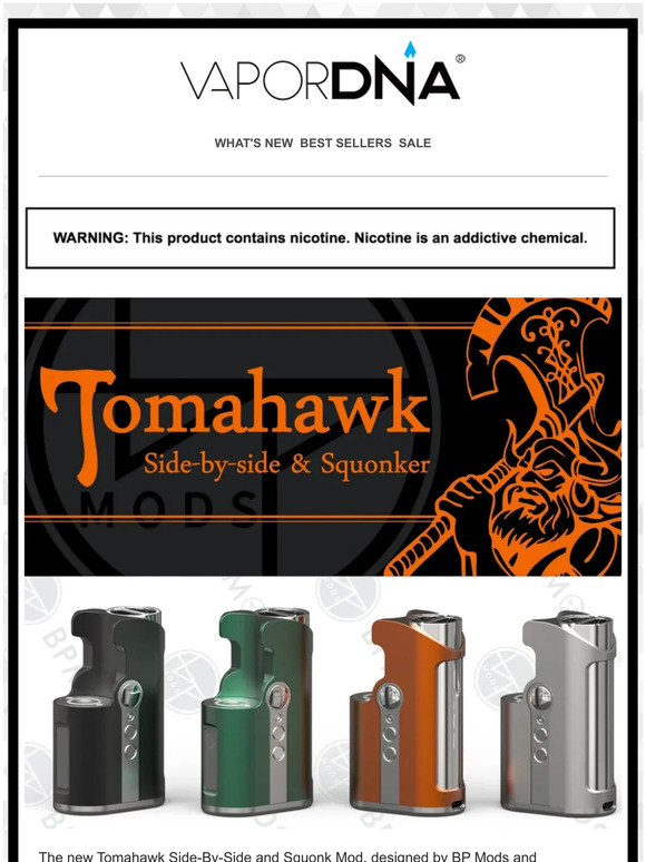 Vapor DNA: Side-By-Side and Squonk Mod 2 in 1 60W Box Mox--- Tomahawk ...