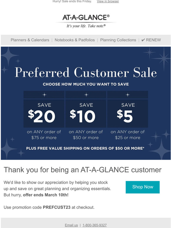 AT-A-GLANCE: Savings for Preferred Customers! | Milled